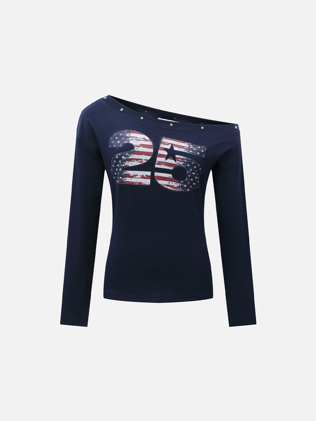 Aelfric Eden Flag Star Off-The-Shoulder Long Sleeve Tee – Aelfric eden