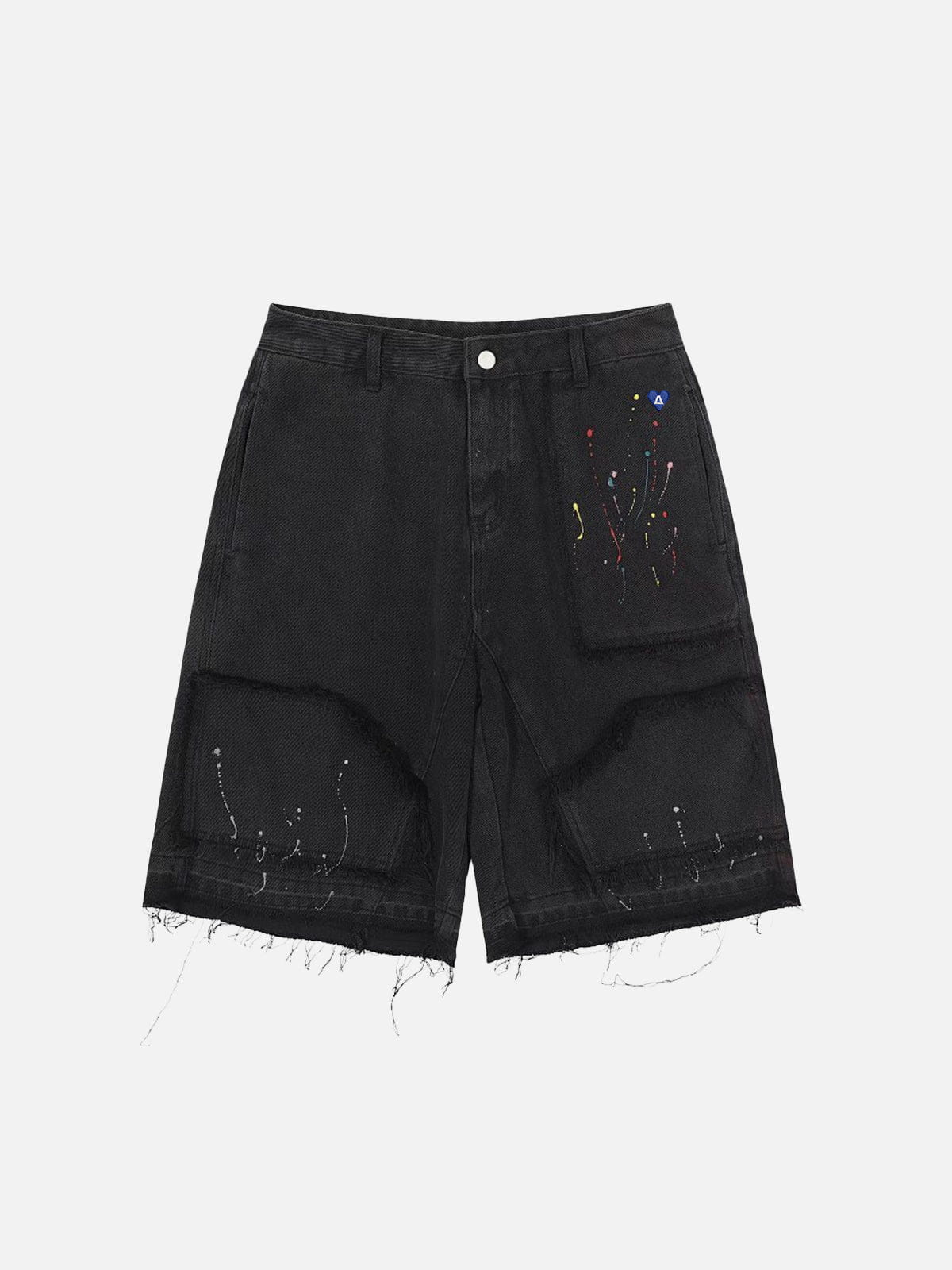 Aelfric Eden Reconstructed Paint Splatter Jorts – Aelfric eden